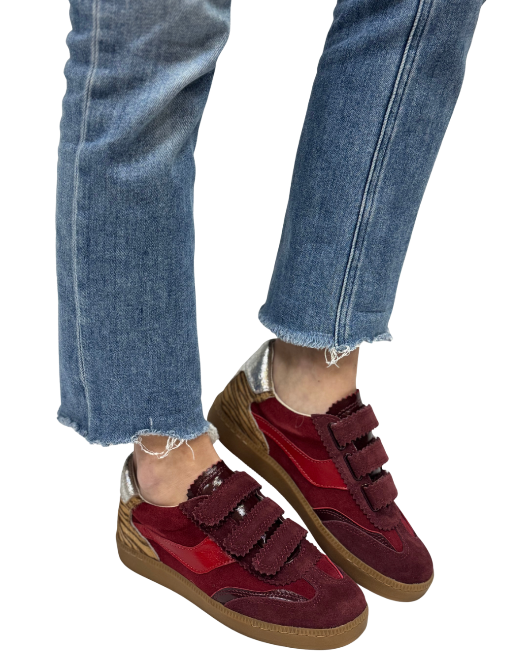 NOTICE VELCRO in Oxblood – Head Over Heels Boutique